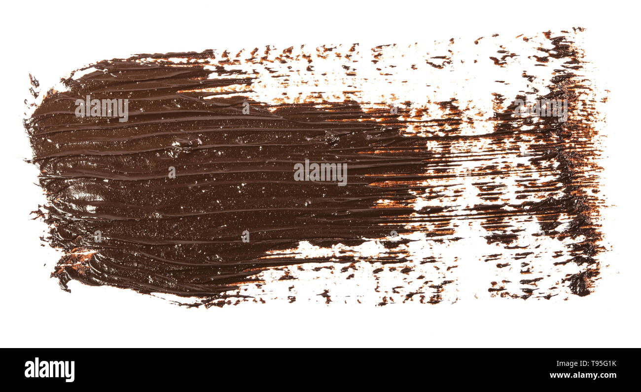 smudge brown oil paint on white Stock Photo - Alamy