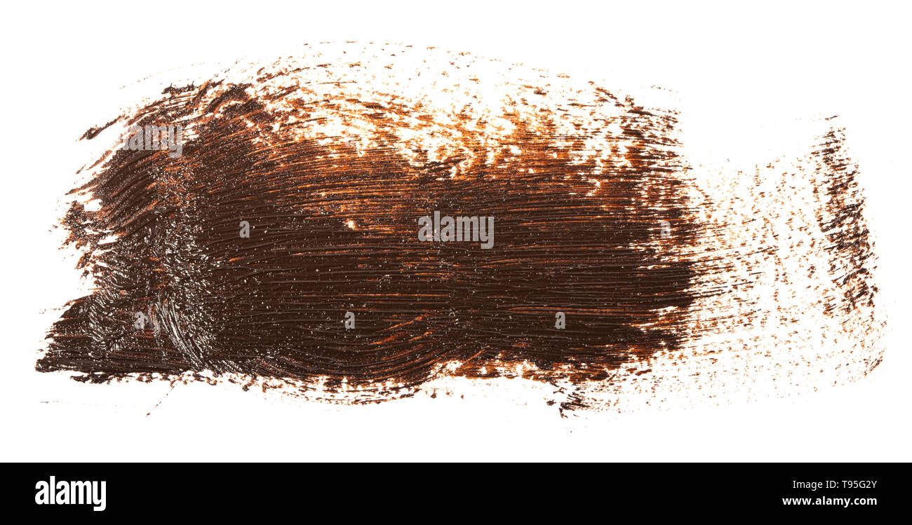 smudge brown oil paint on white Stock Photo - Alamy