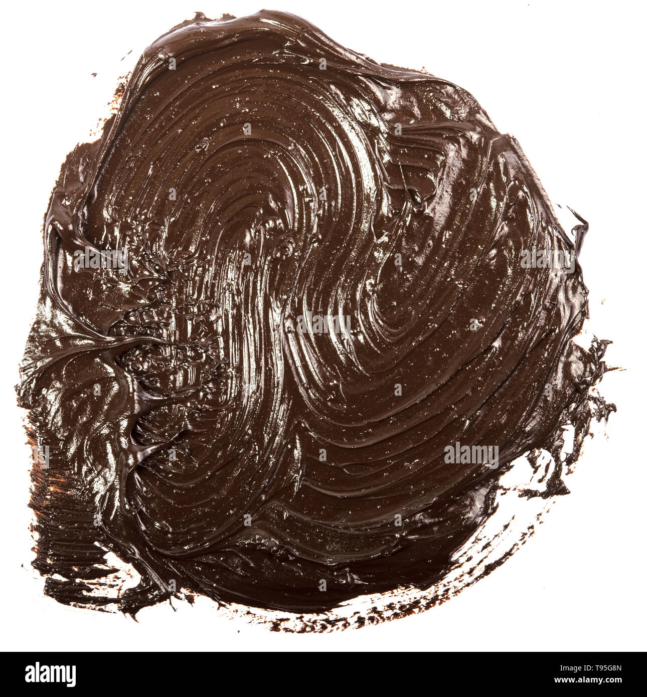 smudge brown oil paint on white Stock Photo - Alamy