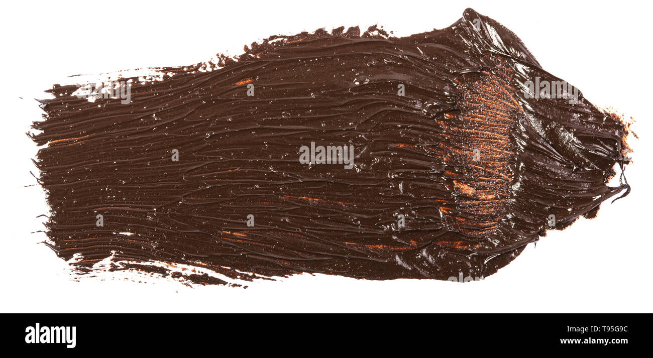 smudge brown oil paint on white Stock Photo - Alamy
