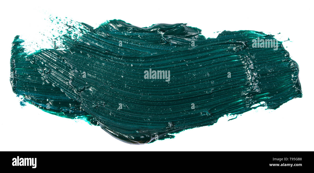 smudge green oil paint on white Stock Photo - Alamy