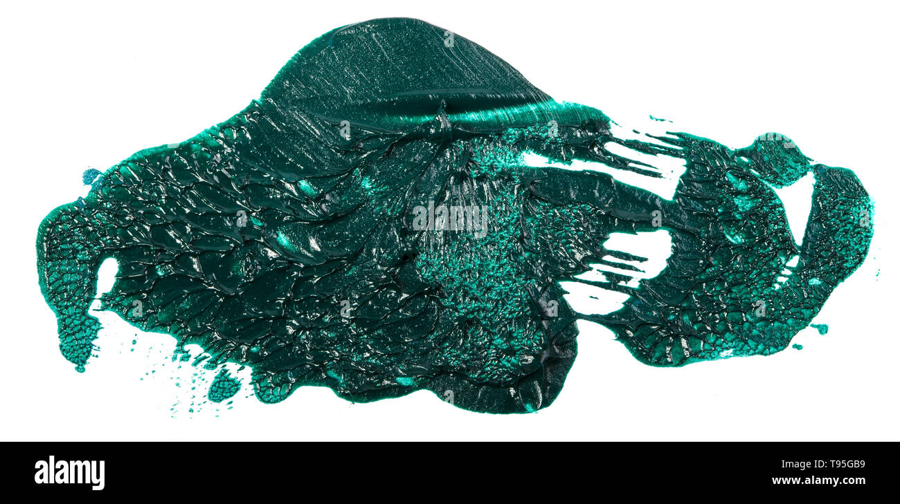 smudge green oil paint on white Stock Photo - Alamy