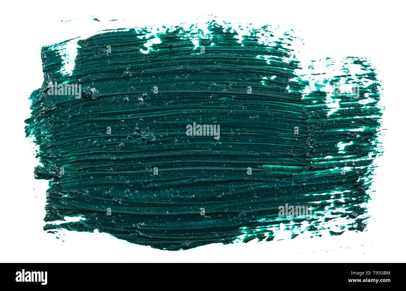 smudge green oil paint on white Stock Photo - Alamy