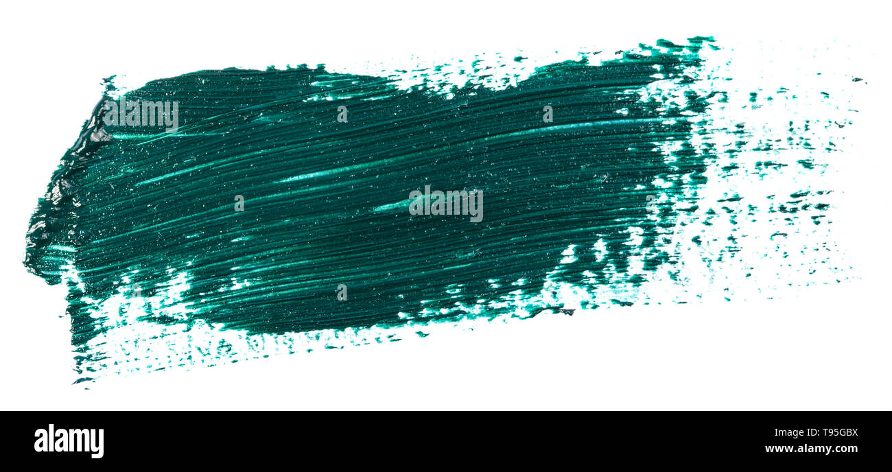 smudge green oil paint on white Stock Photo - Alamy