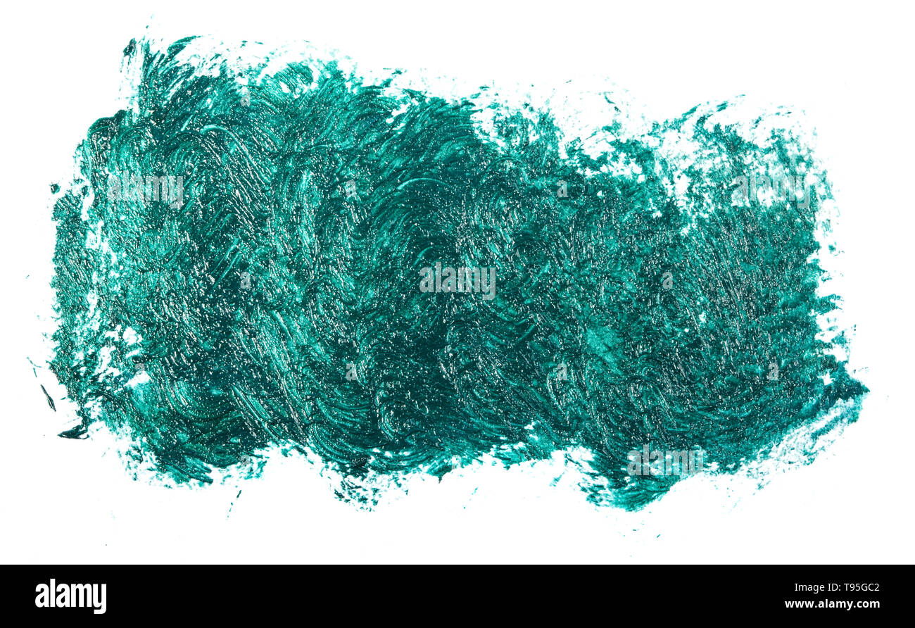 smudge green oil paint on white Stock Photo - Alamy