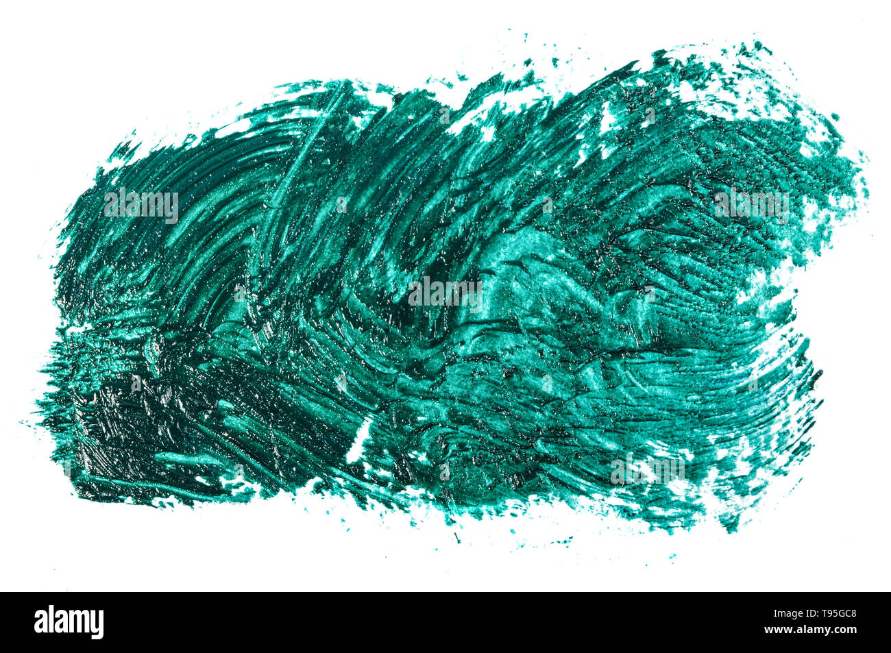 smudge green oil paint on white Stock Photo - Alamy