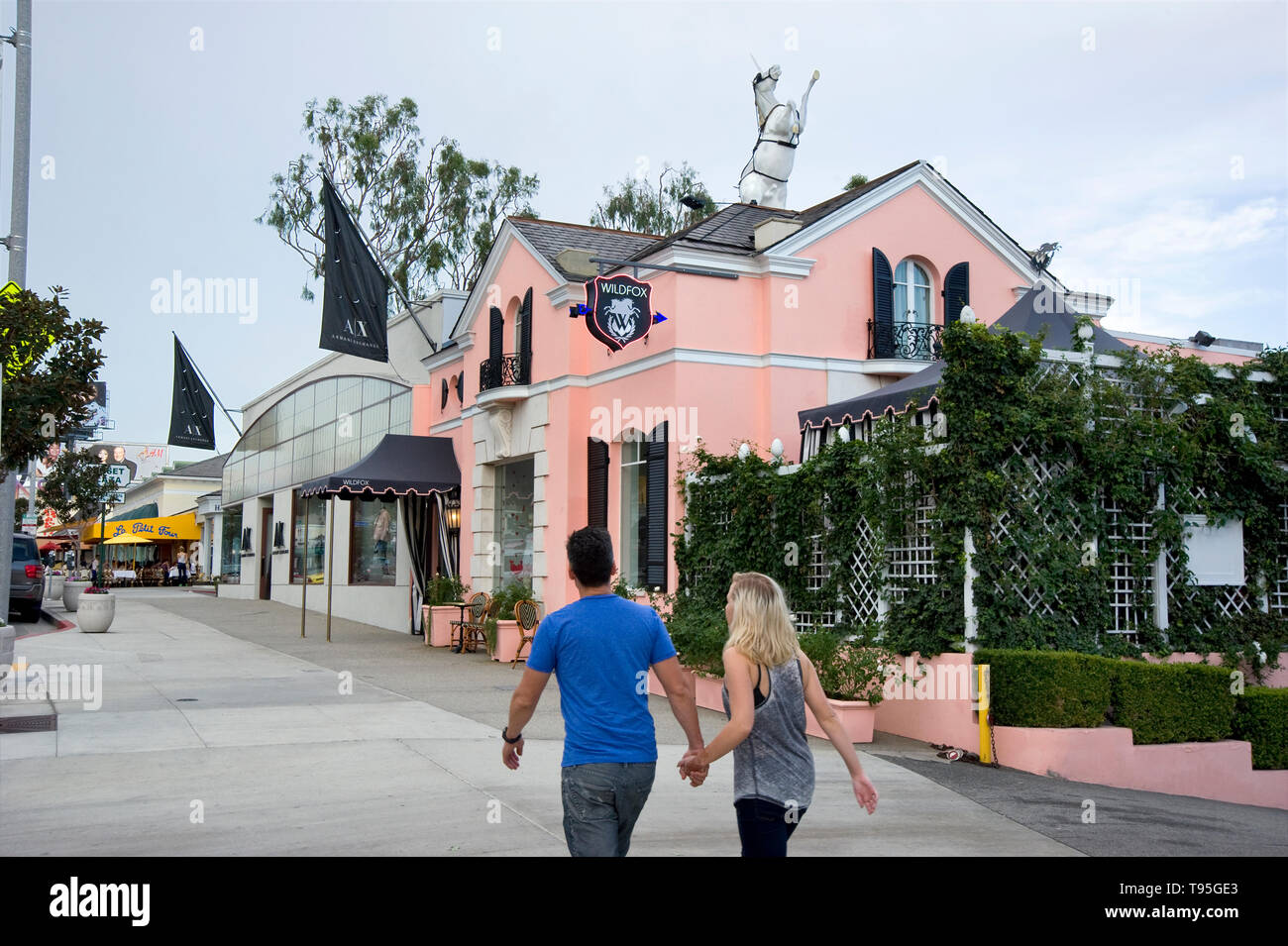Buildings at Sunset Plaza on the Sunset Strip in West Hollywood, Los ...