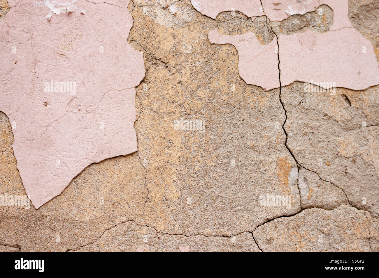 Beautiful background of rough rustic texture the shabby Old ruined wall ...