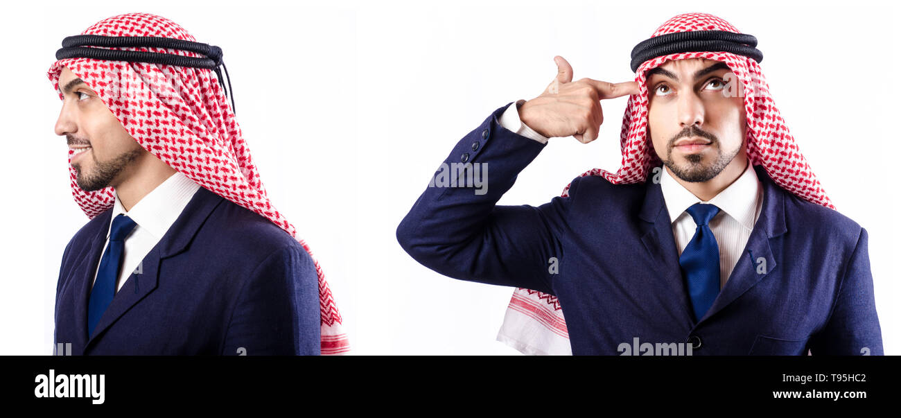 Arab man in suit isolated on white Stock Photo - Alamy