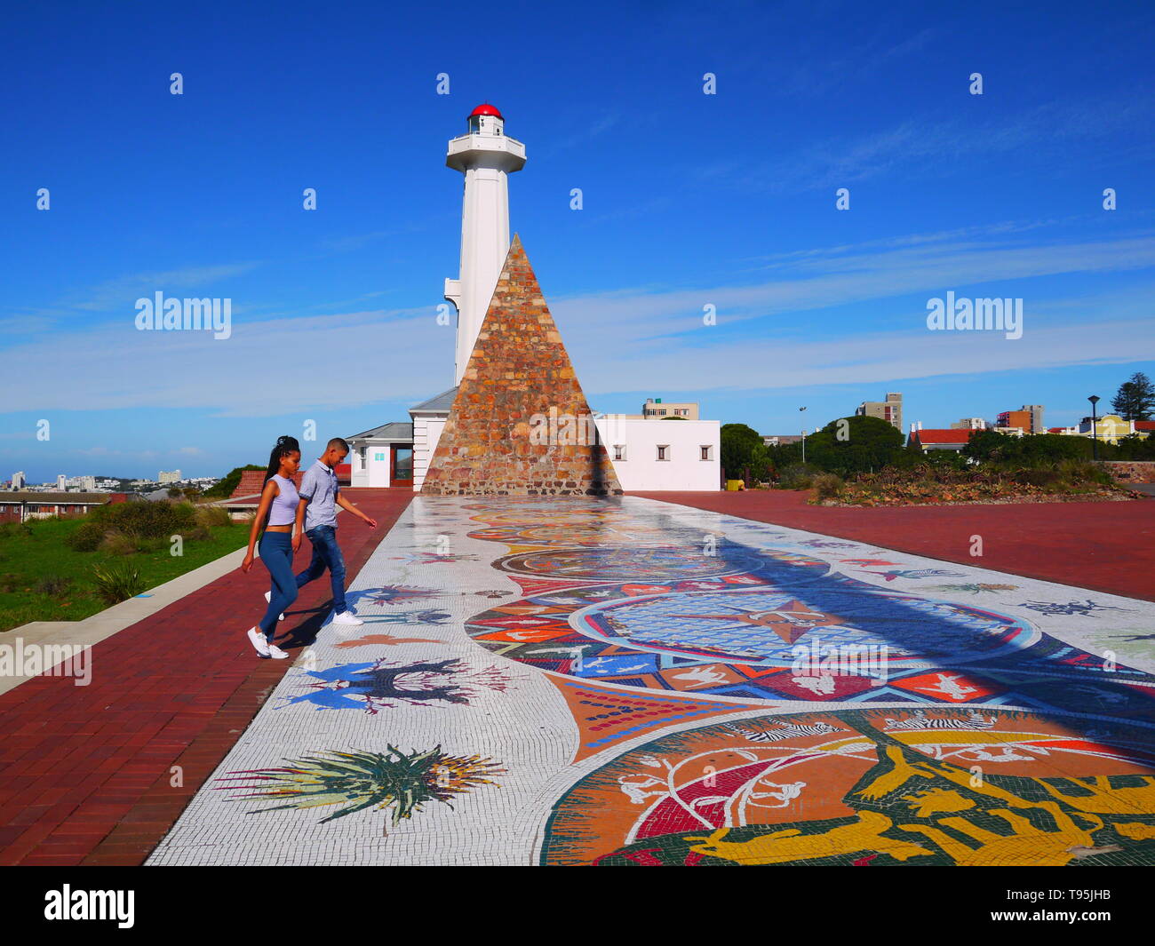 Mossel Bay, South Africa. 4th May, 2019. People walk past the Donkin ...