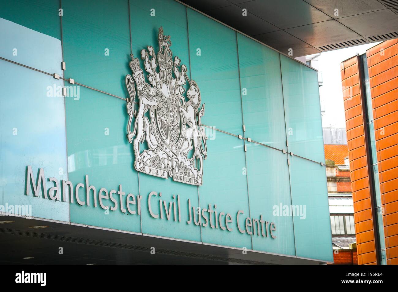 Manchester, UK. 4th May, 2019. view of the entrance of Manchester Civil ...
