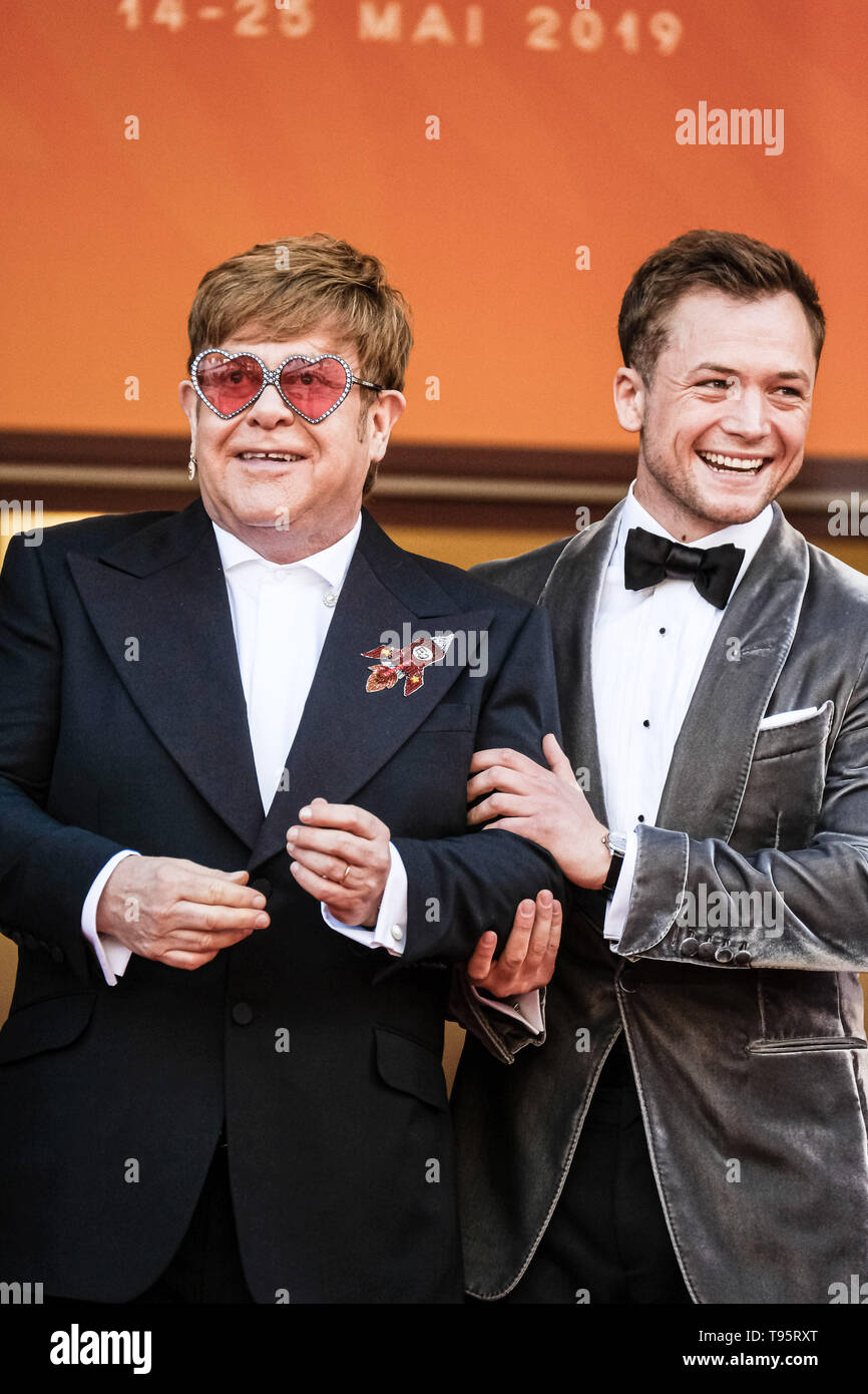 Cannes, France. 16th May, 2019. Elton John and Taron Egerton poses on ...