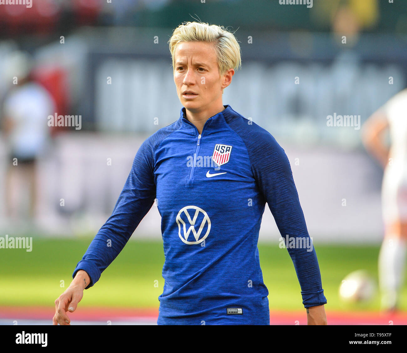 St Louis, USA. 16th May, 2019. US forward, Megan Rapinoe (15), before ...