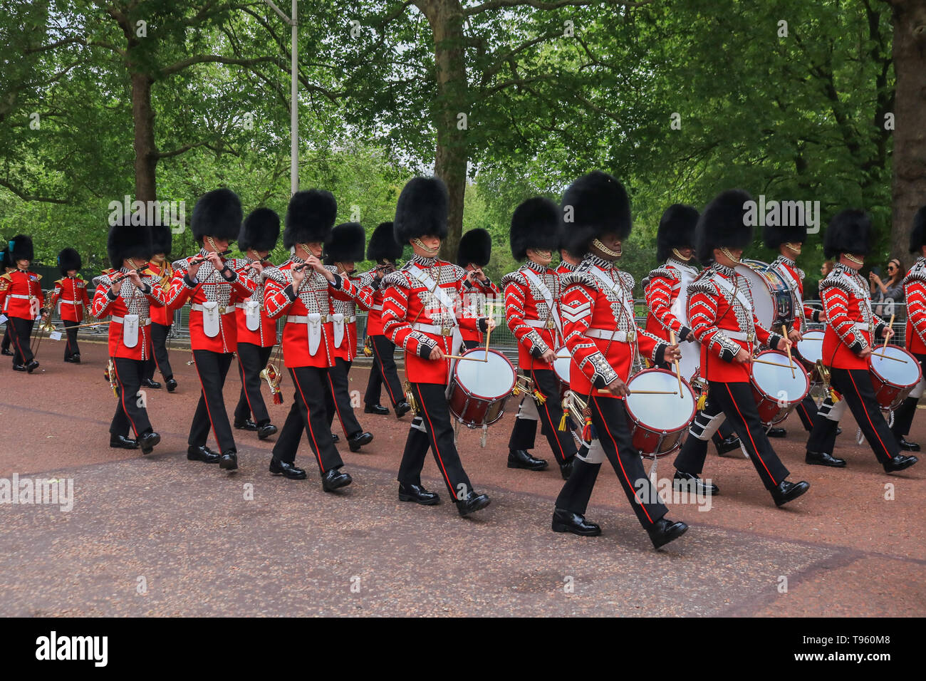 London, UK. 17th May, 2019. Members of Her Majesty's Foot Guards ...