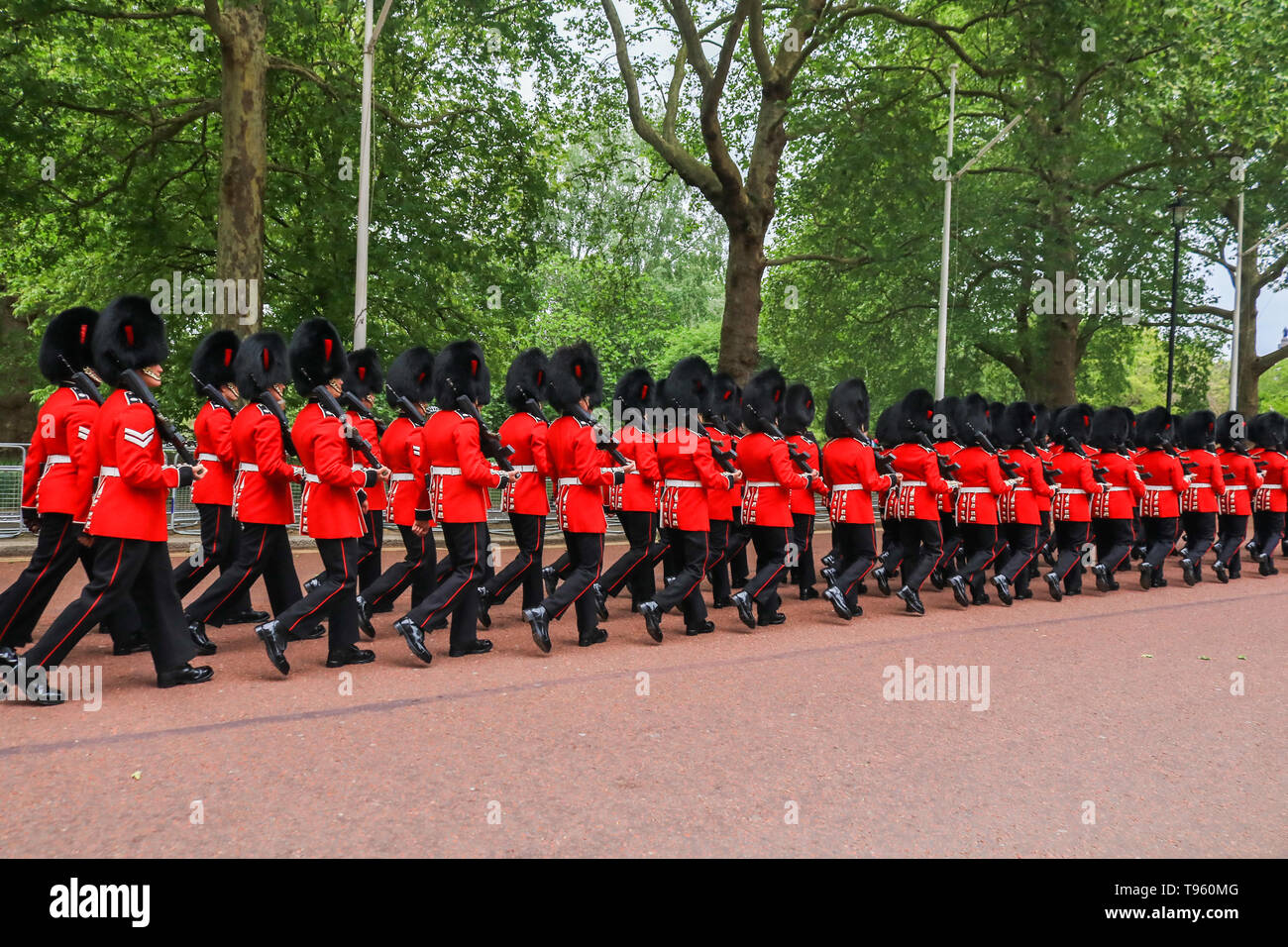 London, UK. 17th May, 2019. Members of Her Majesty's Foot Guards ...