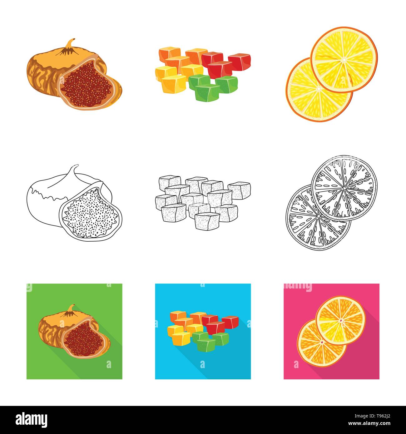 Vector illustration of food and raw logo. Set of food and nature vector ...
