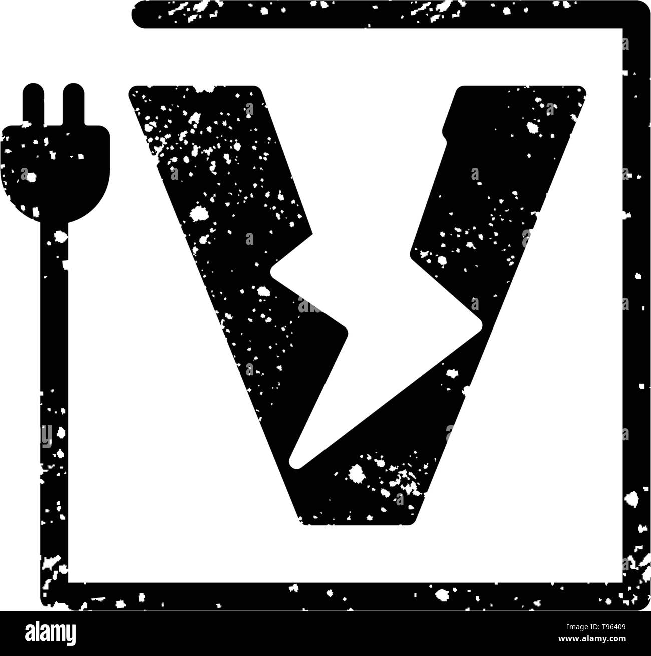 flash logo initial v symbol electrical vector icon element isolated ...