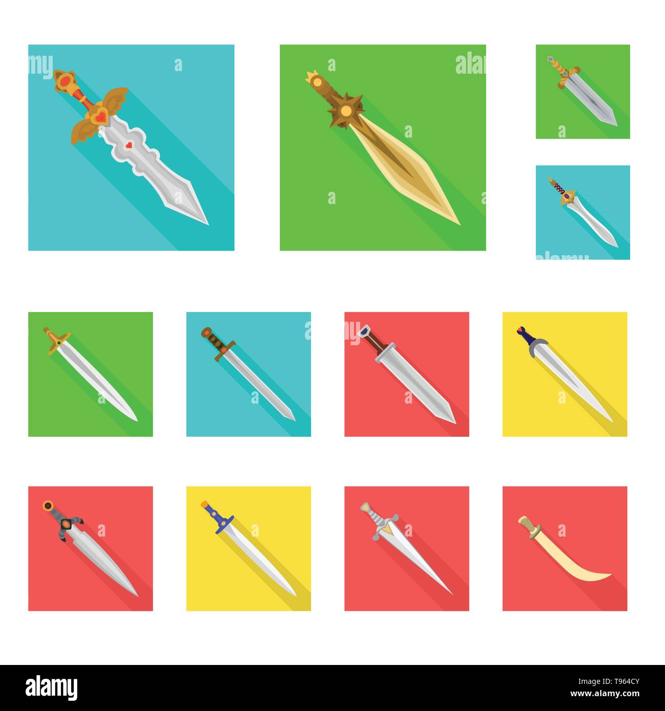 Isolated object of and sword icon. Set of and knife stock vector ...