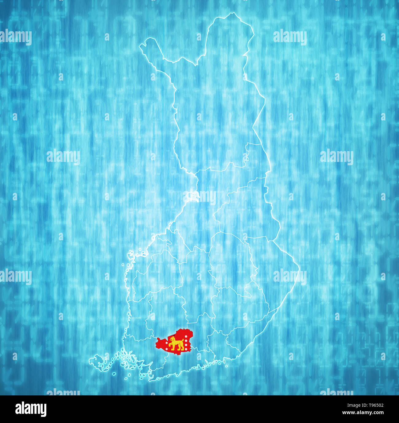 territory of Tavastia Proper region on map of administrative divisions ...
