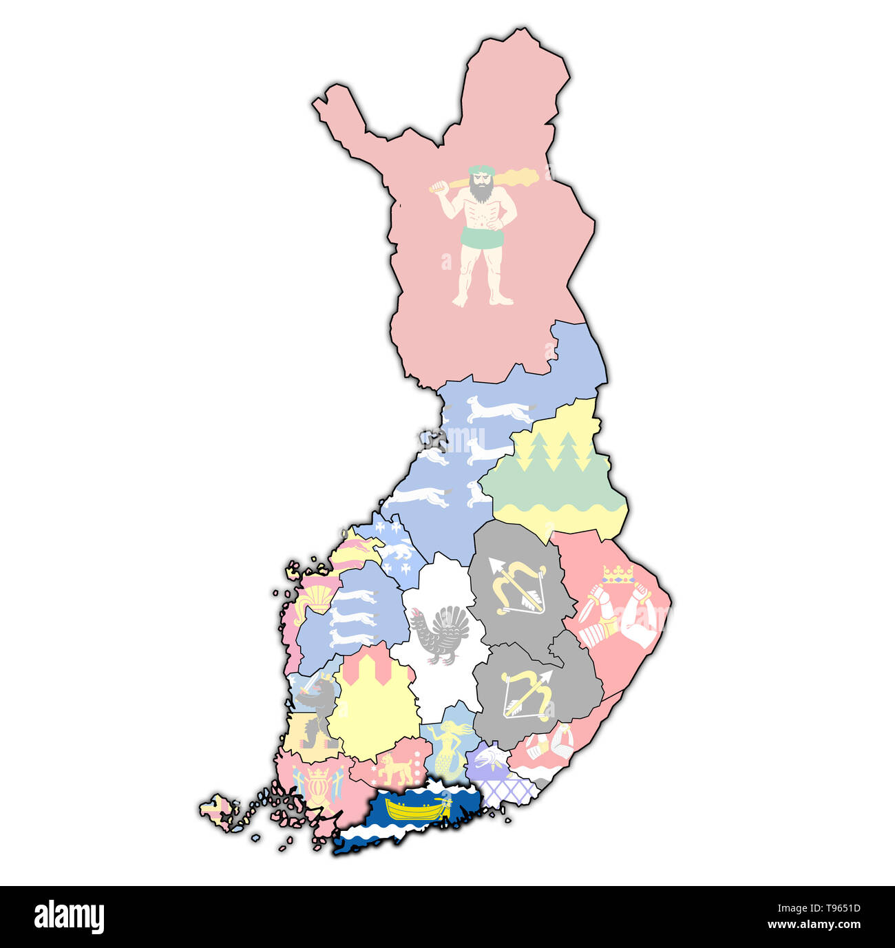 territory of Uusimaa region on map of administrative divisions of ...