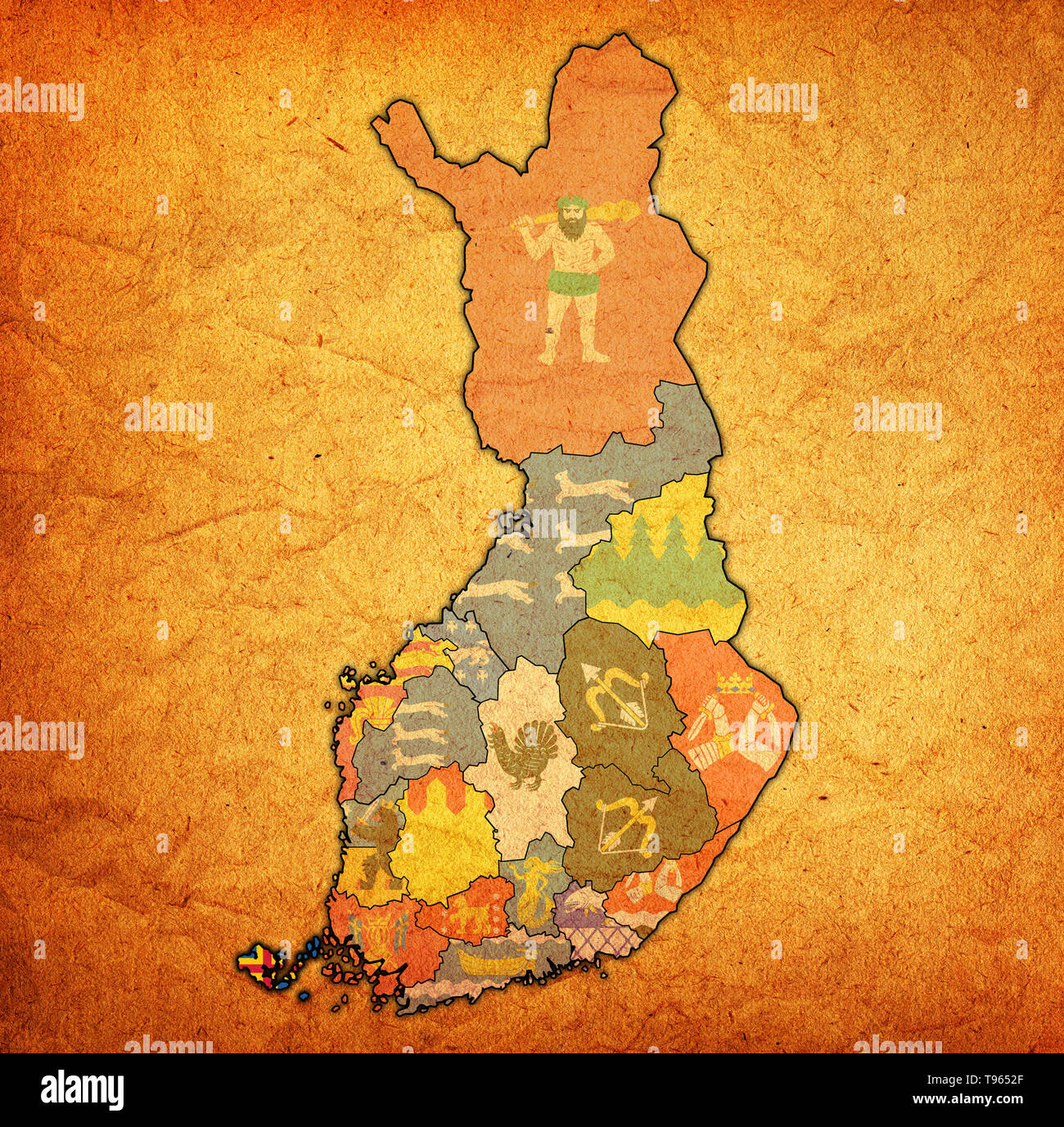 territory of Aaland region on map of administrative divisions of ...