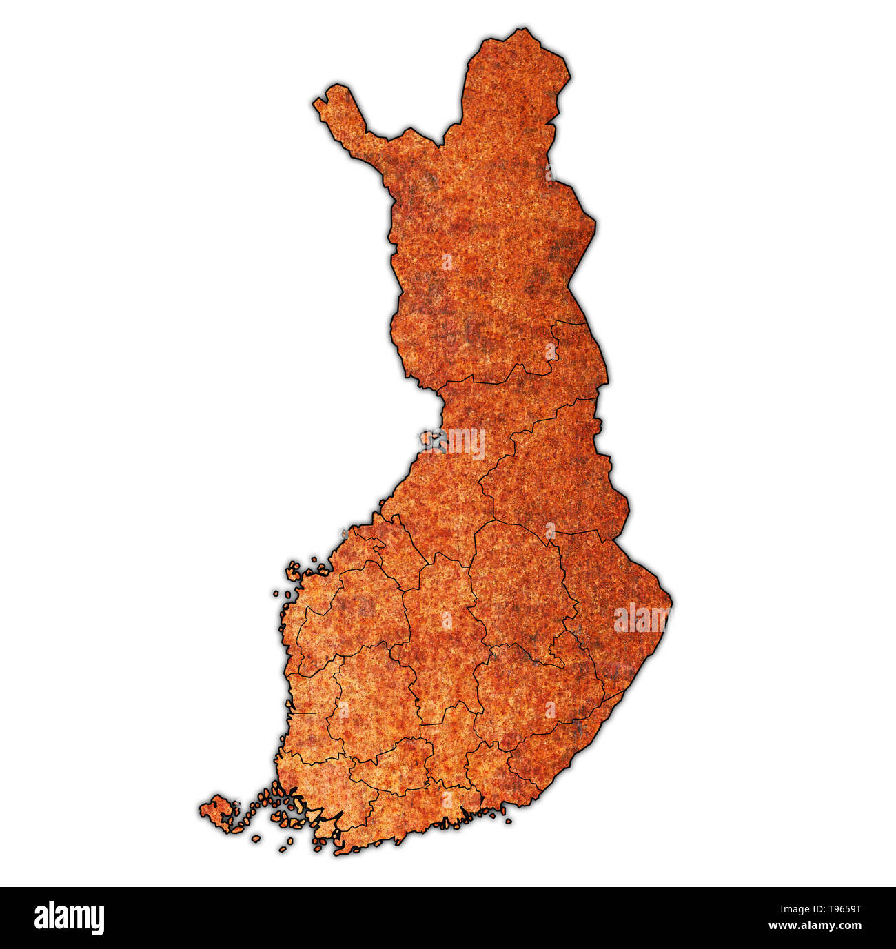 territories of finnish regions on map of administrative divisions of ...