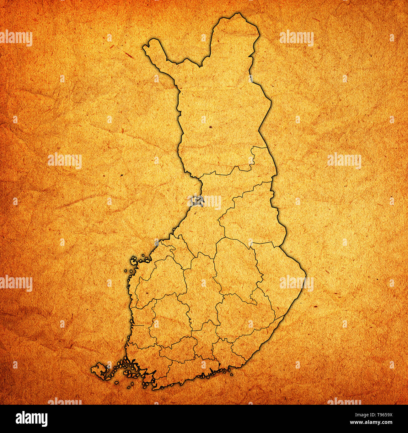 territories of finnish regions on map of administrative divisions of ...