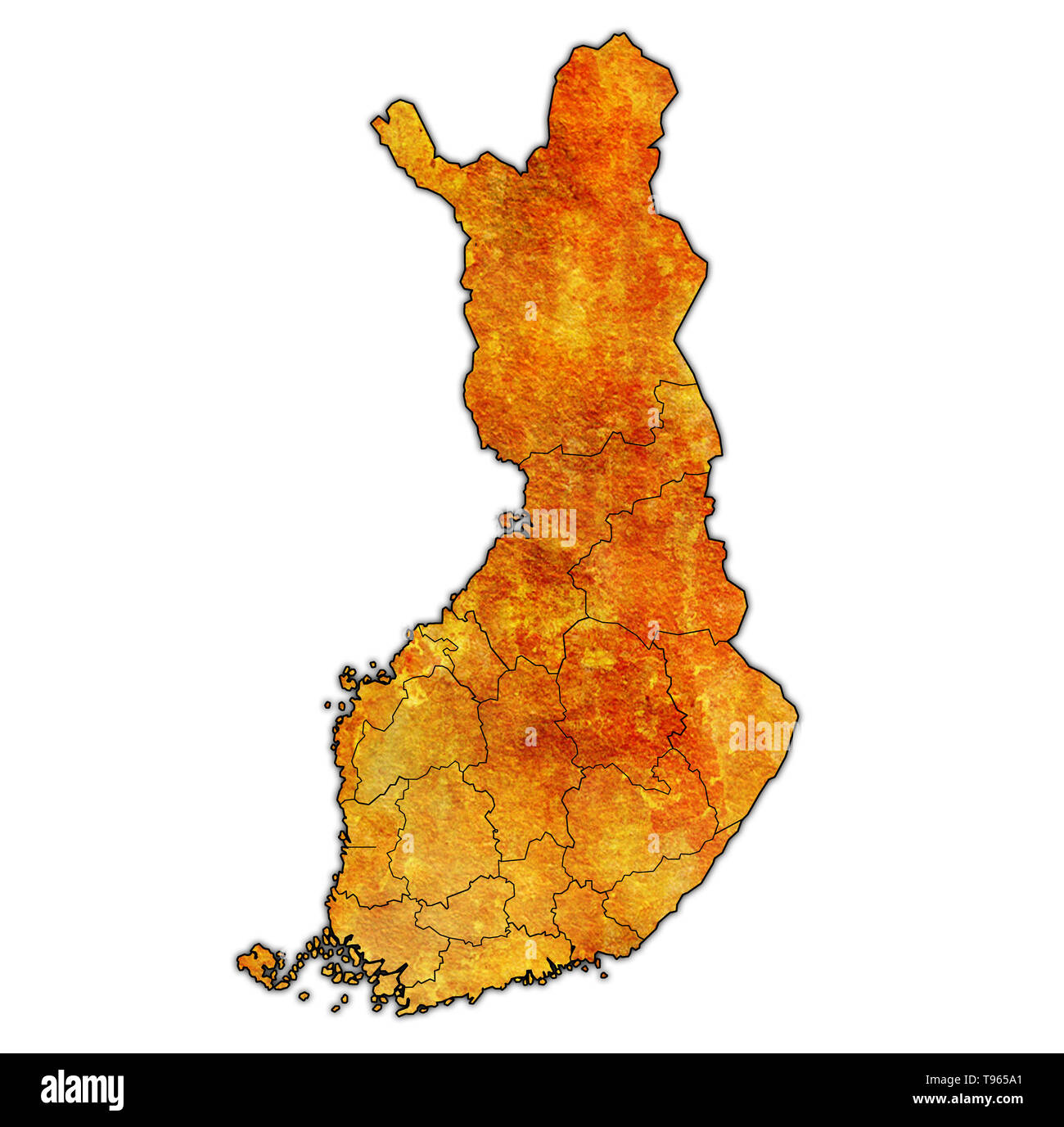 territories of finnish regions on map of administrative divisions of ...