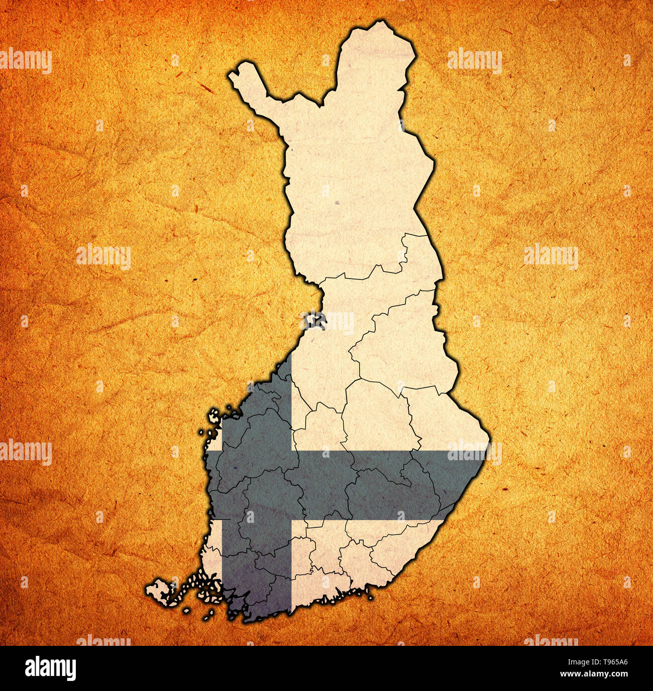 territories of finnish regions on map of administrative divisions of ...