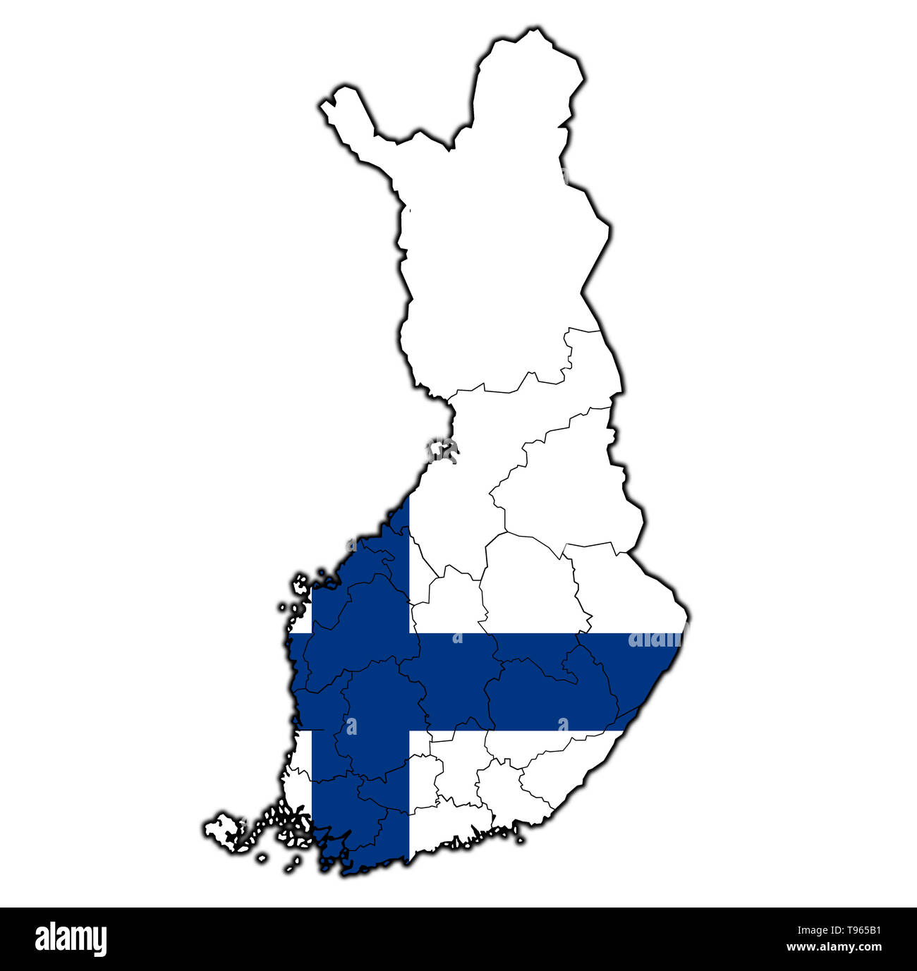 territories of finnish regions on map of administrative divisions of ...