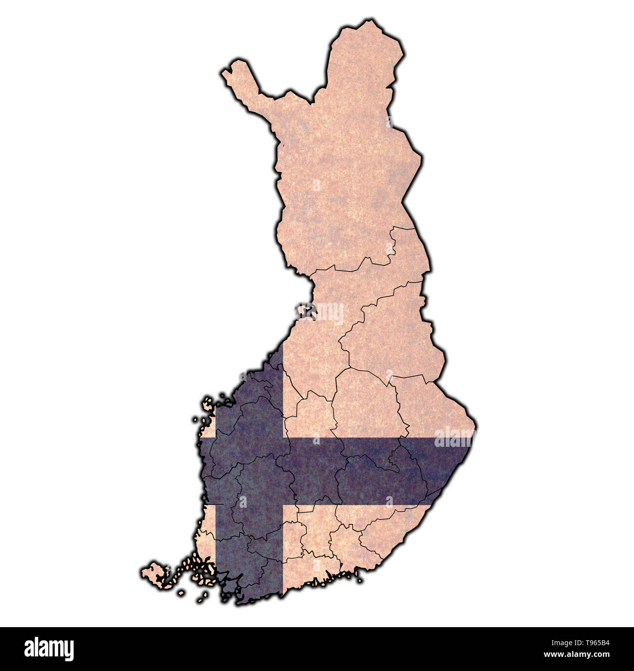 territories of finnish regions on map of administrative divisions of ...