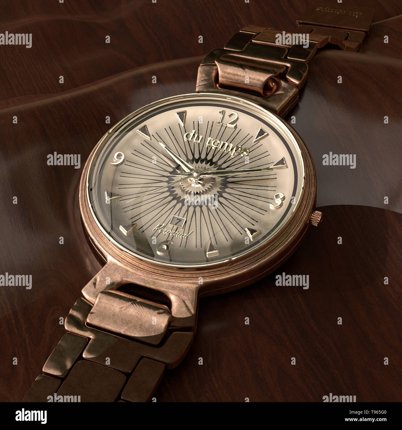 Image of vintage watch on wood surface Stock Photo - Alamy
