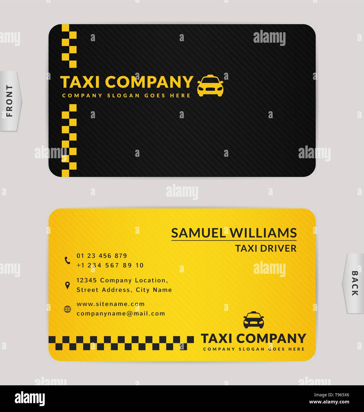 Business card design in black and yellow colors. Stylish vector ...