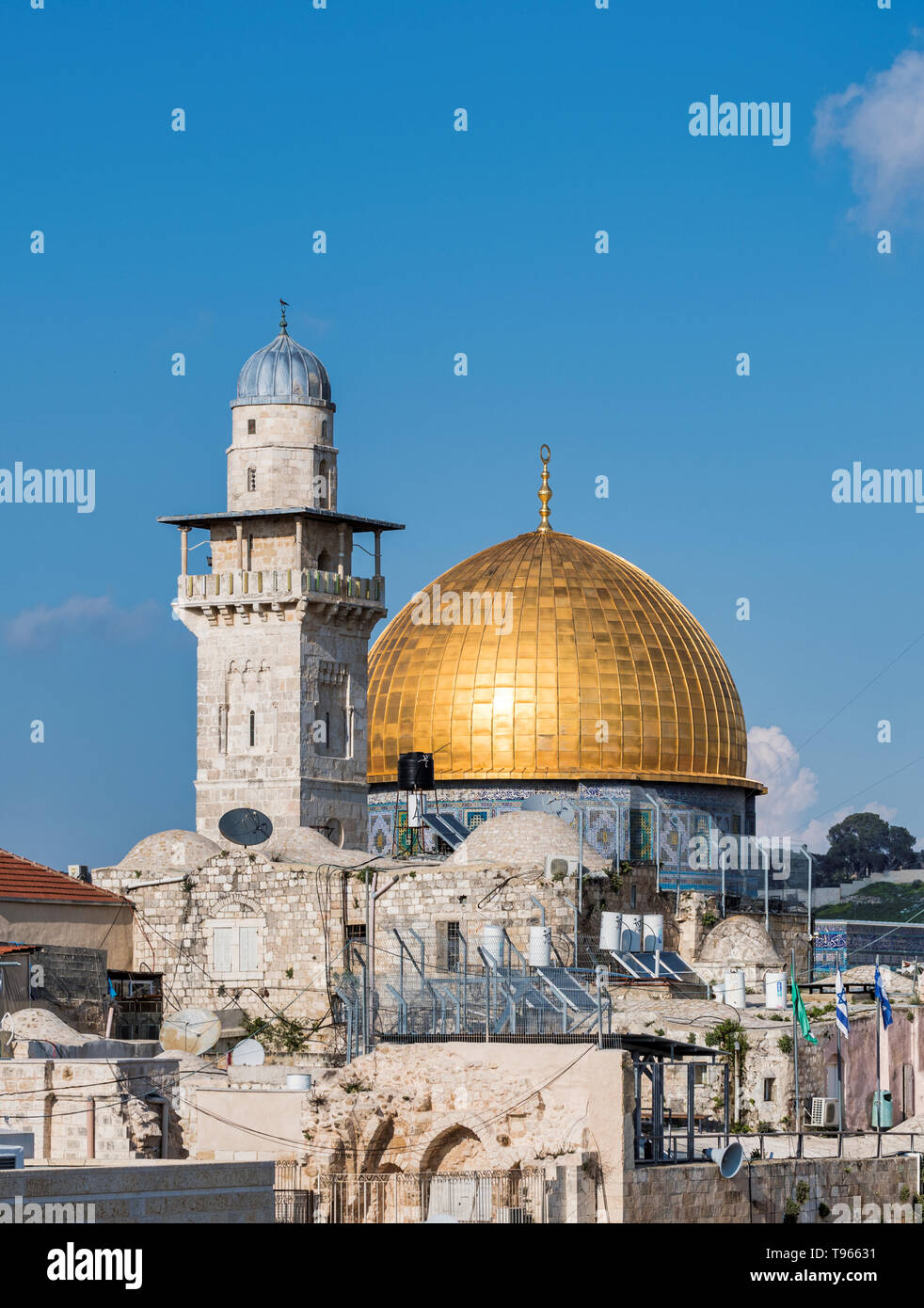 The gilded Islamic shrine Dome of the Rock located at the Temple Mount ...