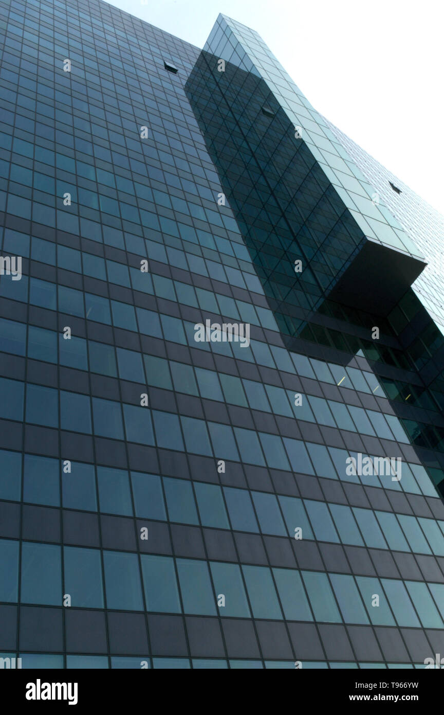 View on facade of Saturn Tower in Donau City, Vienna, Austria Stock ...