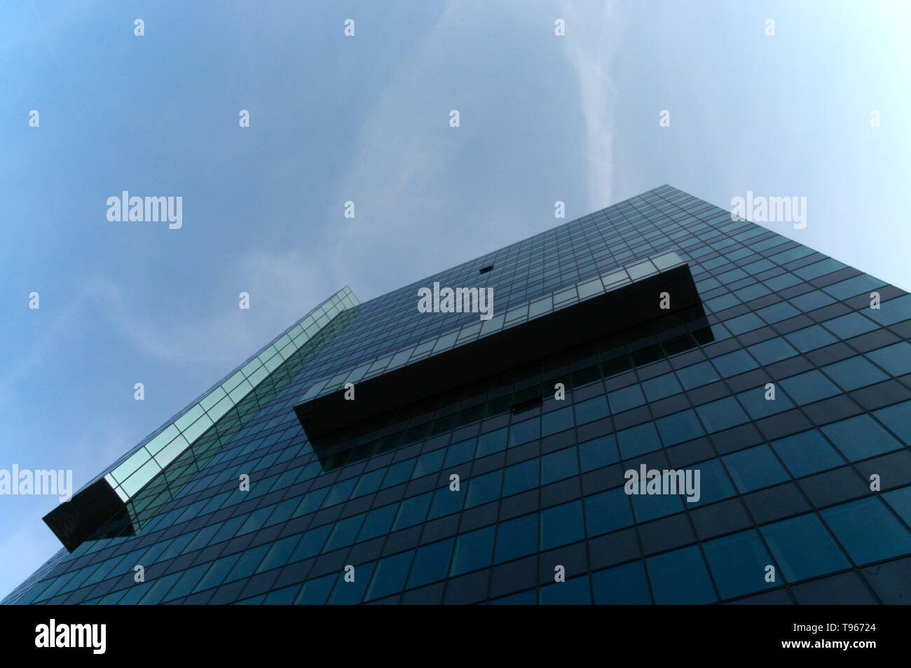 View on facade of Saturn Tower in Donau City, Vienna, Austria Stock ...