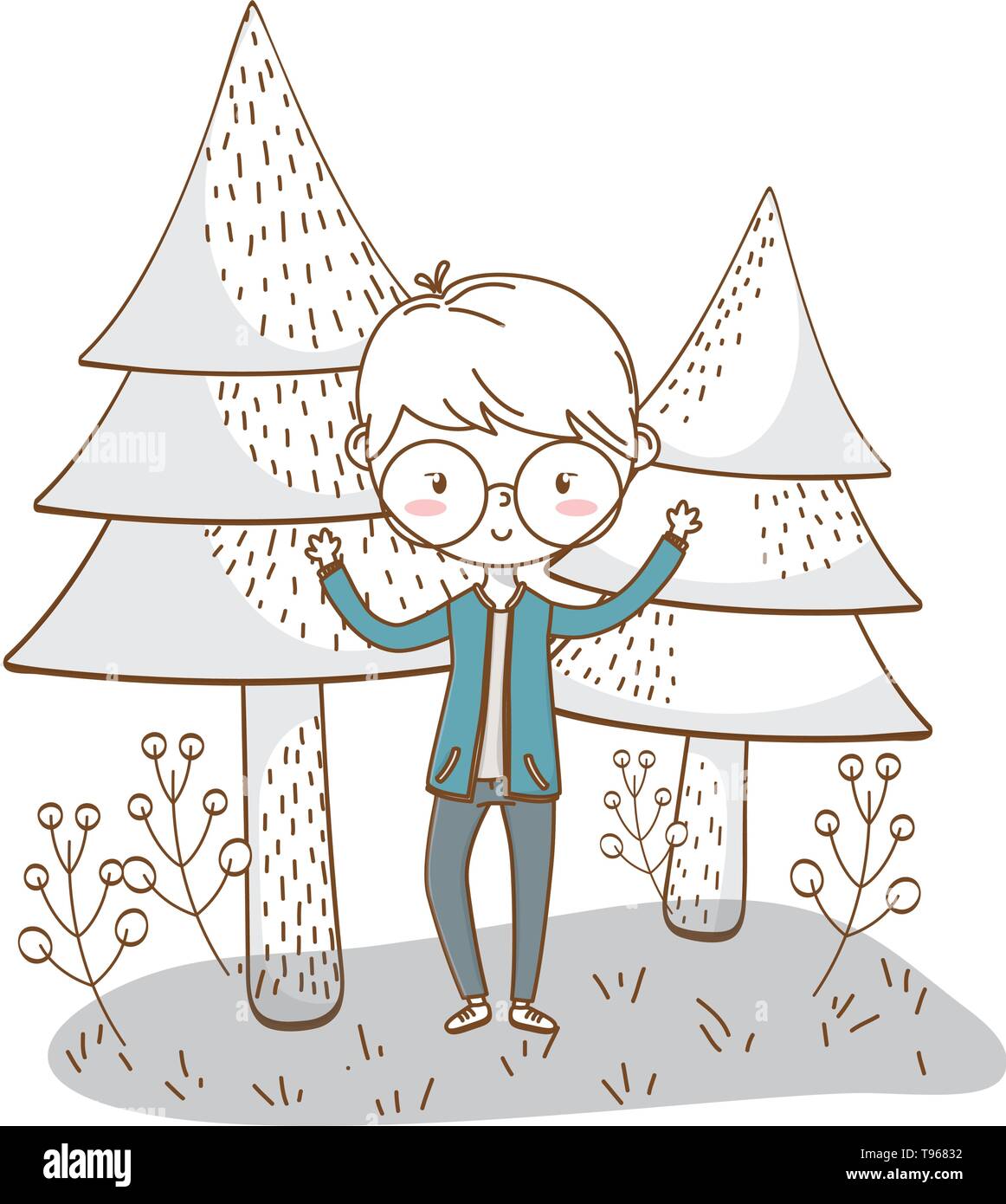 Blushing boy illustration hi-res stock photography and images - Alamy