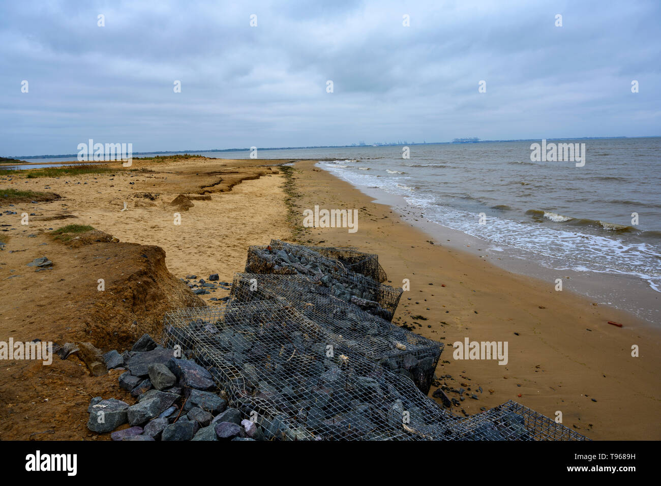 Rock armour protecting the coast against coastal erosion Stock Photo ...
