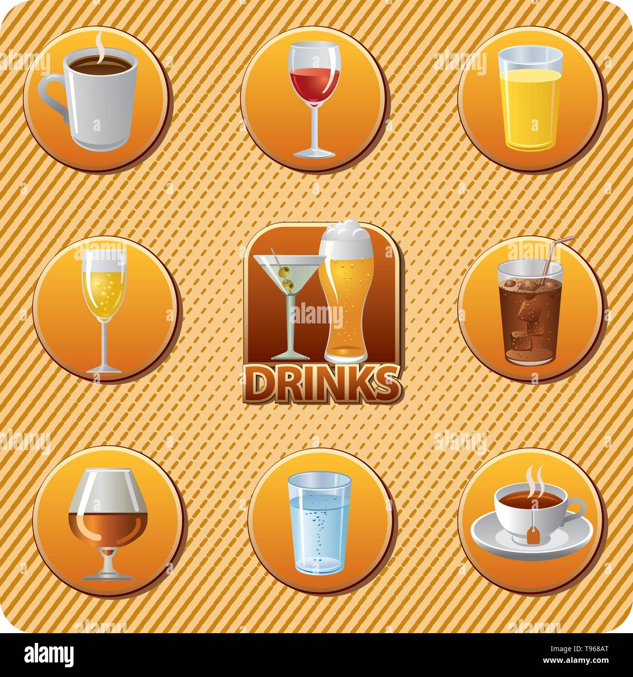 drinks menu icon set Stock Vector Image & Art - Alamy