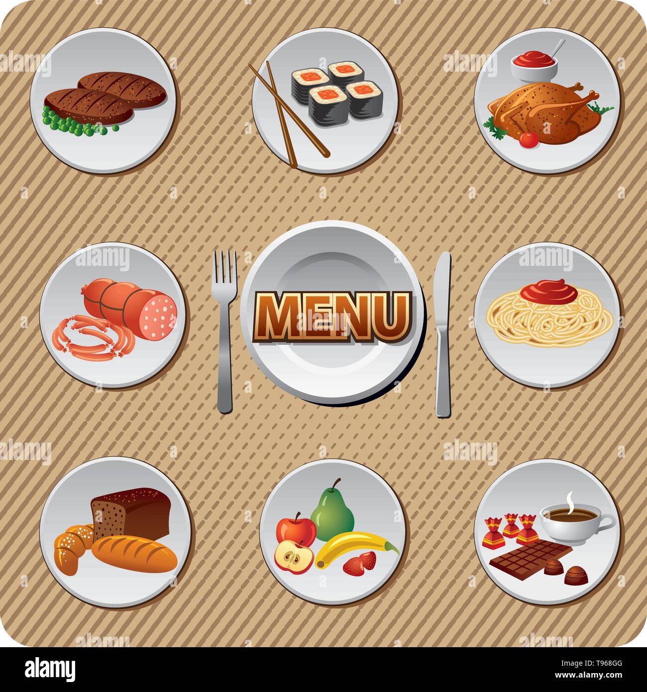 food and meal icon set Stock Vector Image & Art - Alamy