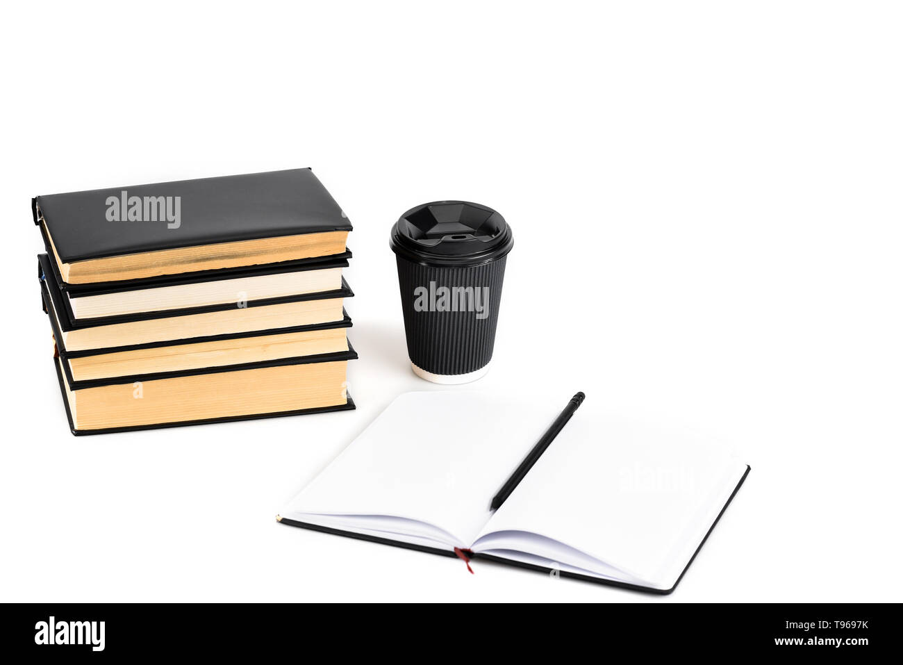 Books notebook pencil on Cut Out Stock Images & Pictures - Alamy