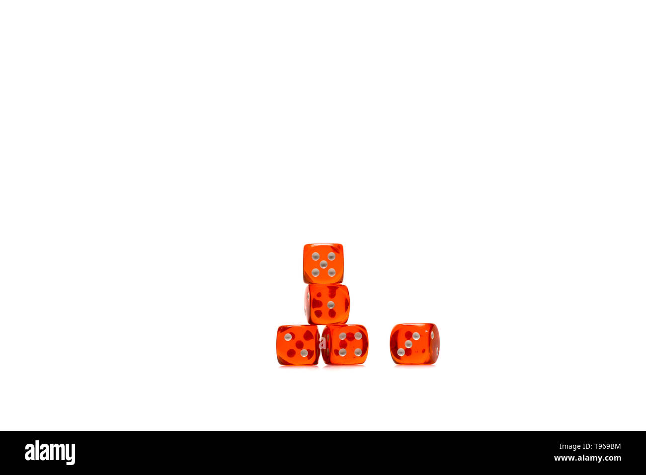 Background with red dice isolated on white Stock Photo - Alamy