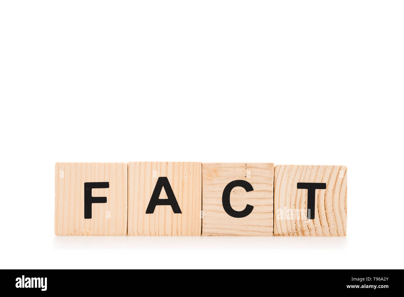 fact word made of wooden blocks isolated on white Stock Photo - Alamy