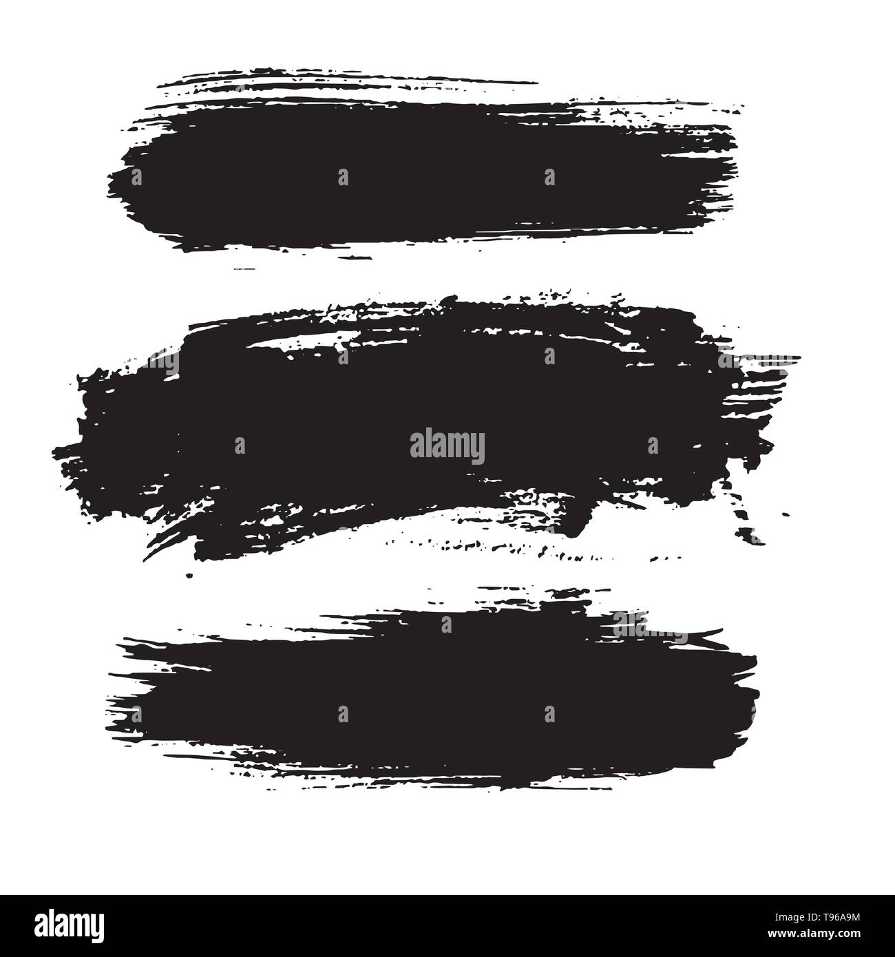 Brush strokes isolated. Ink painting. Set collection. Vector artwork ...