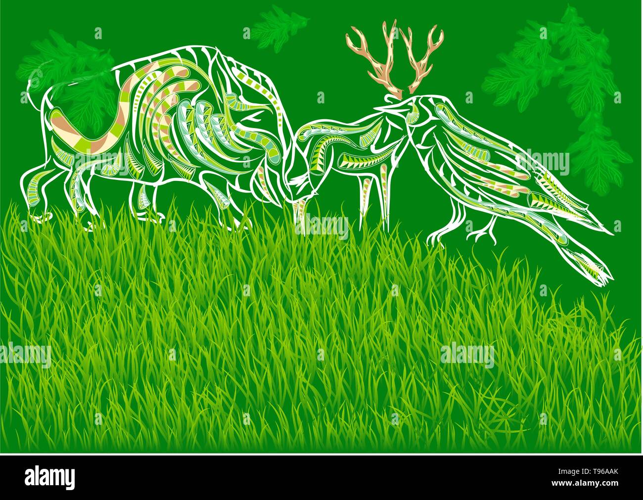 Green forest edge Stock Vector Images - Alamy