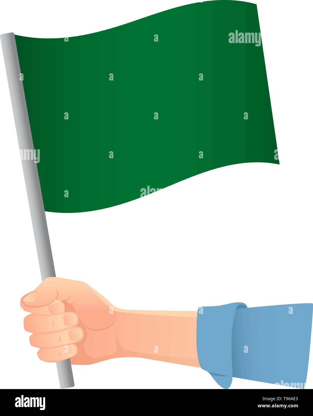 Green flag in hand. Vector illustration of green flag Stock Vector ...