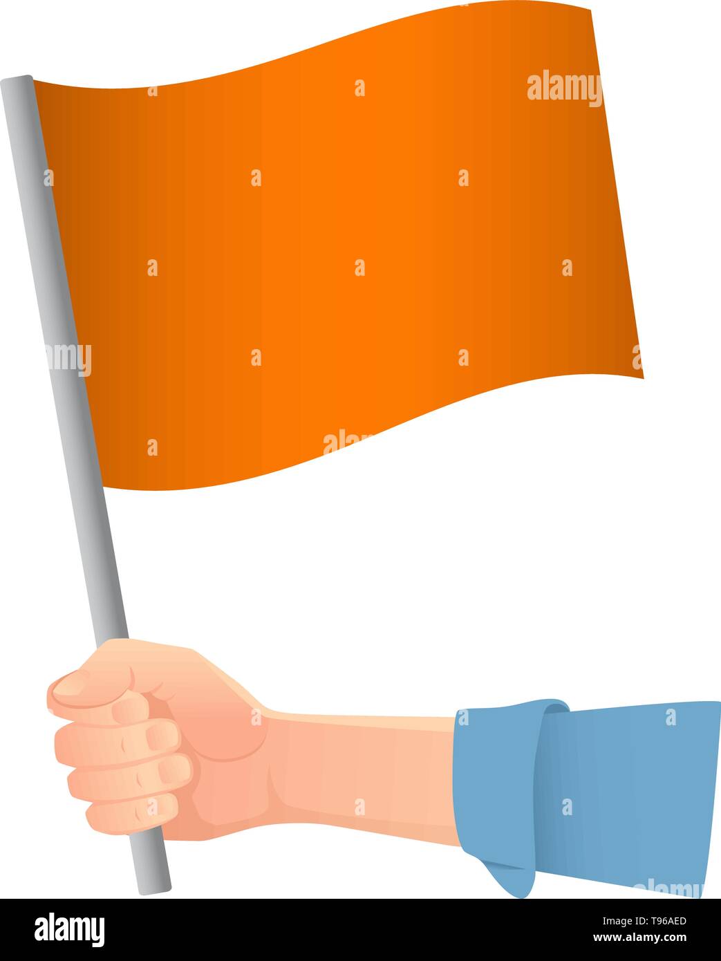 Orange flag in hand. Vector illustration of orange flag Stock Vector ...