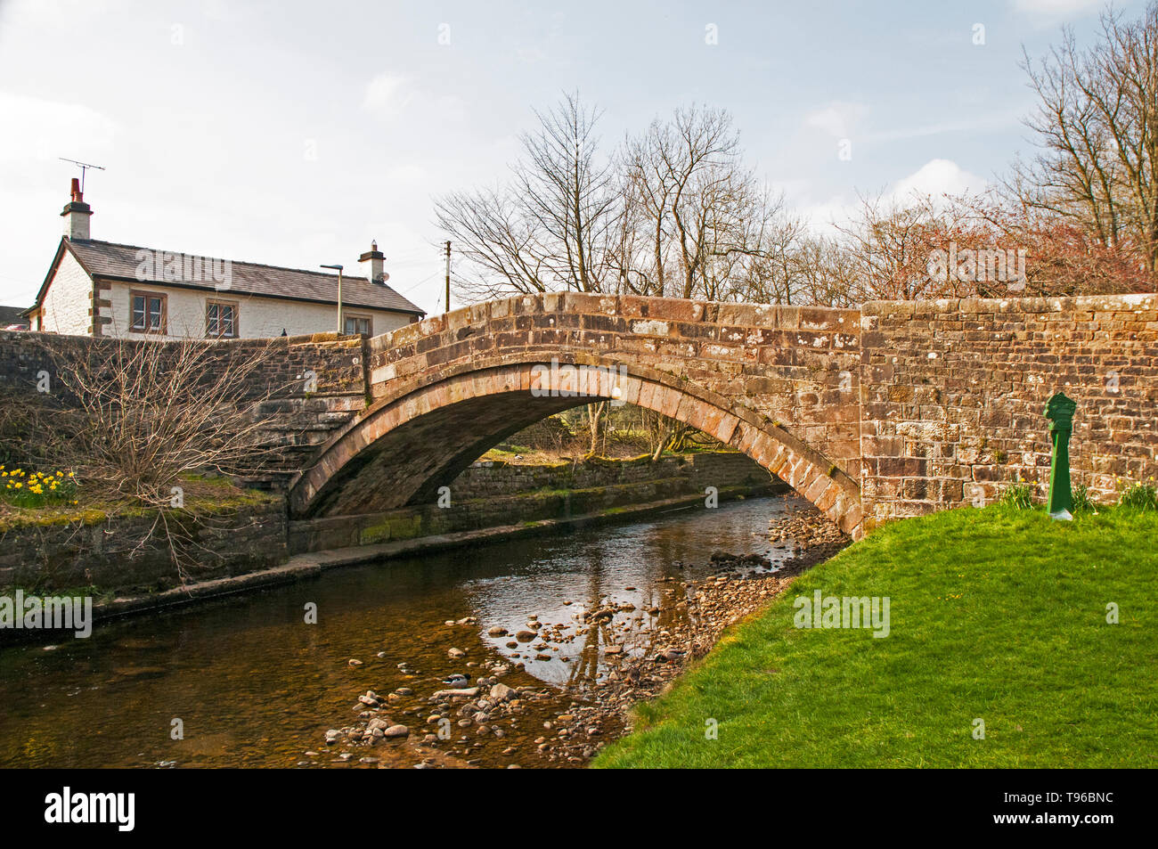 Stone bridge over the river Dunsop on the road into Dunsop Bridge ...