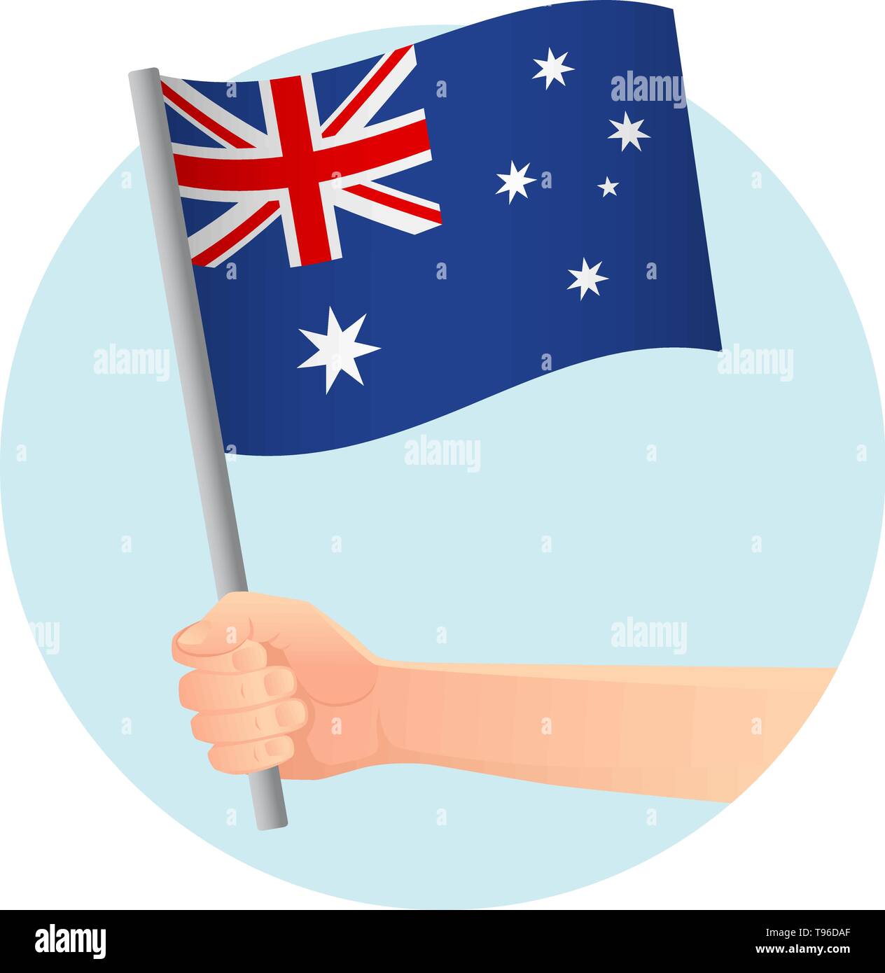 Australia flag in hand. Patriotic background. National flag of ...