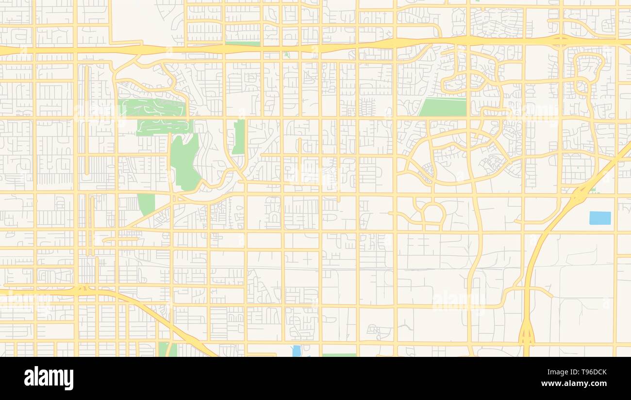 Empty vector map of Rancho Cucamonga, California, USA, printable road ...